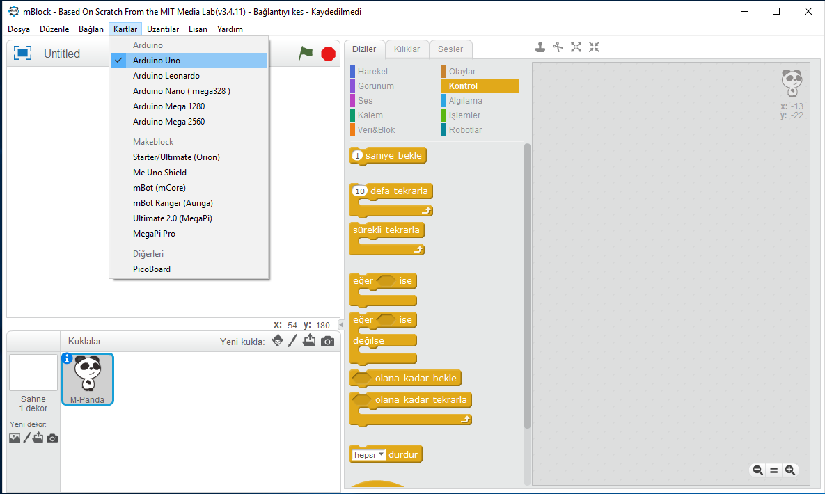 Mblock İle Arduino Kodlama – Sende Kodlama Yap